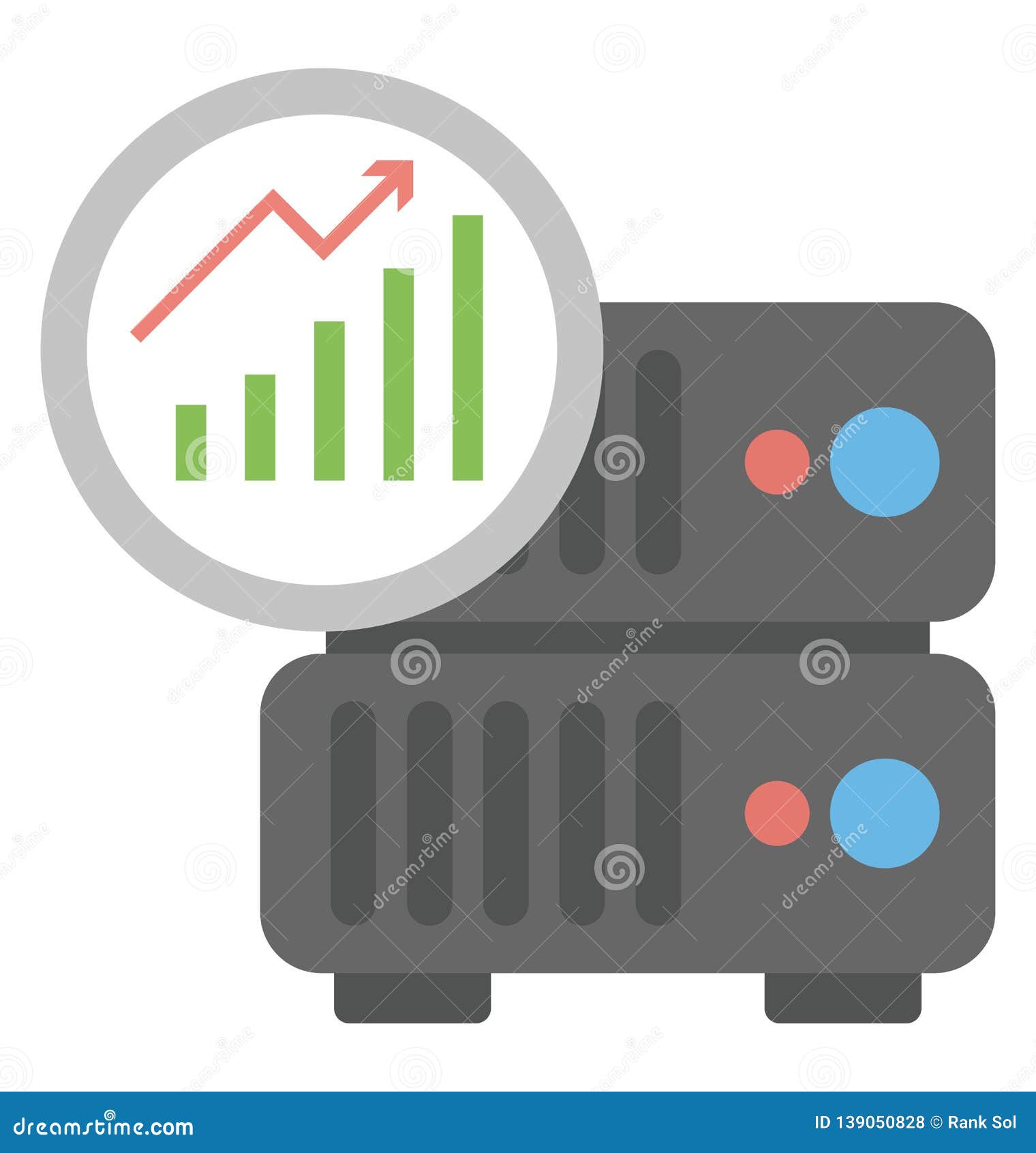 Database Chart Server Isolated Vector Icon That Can Be Easily Modified Or Edit Stock Vector