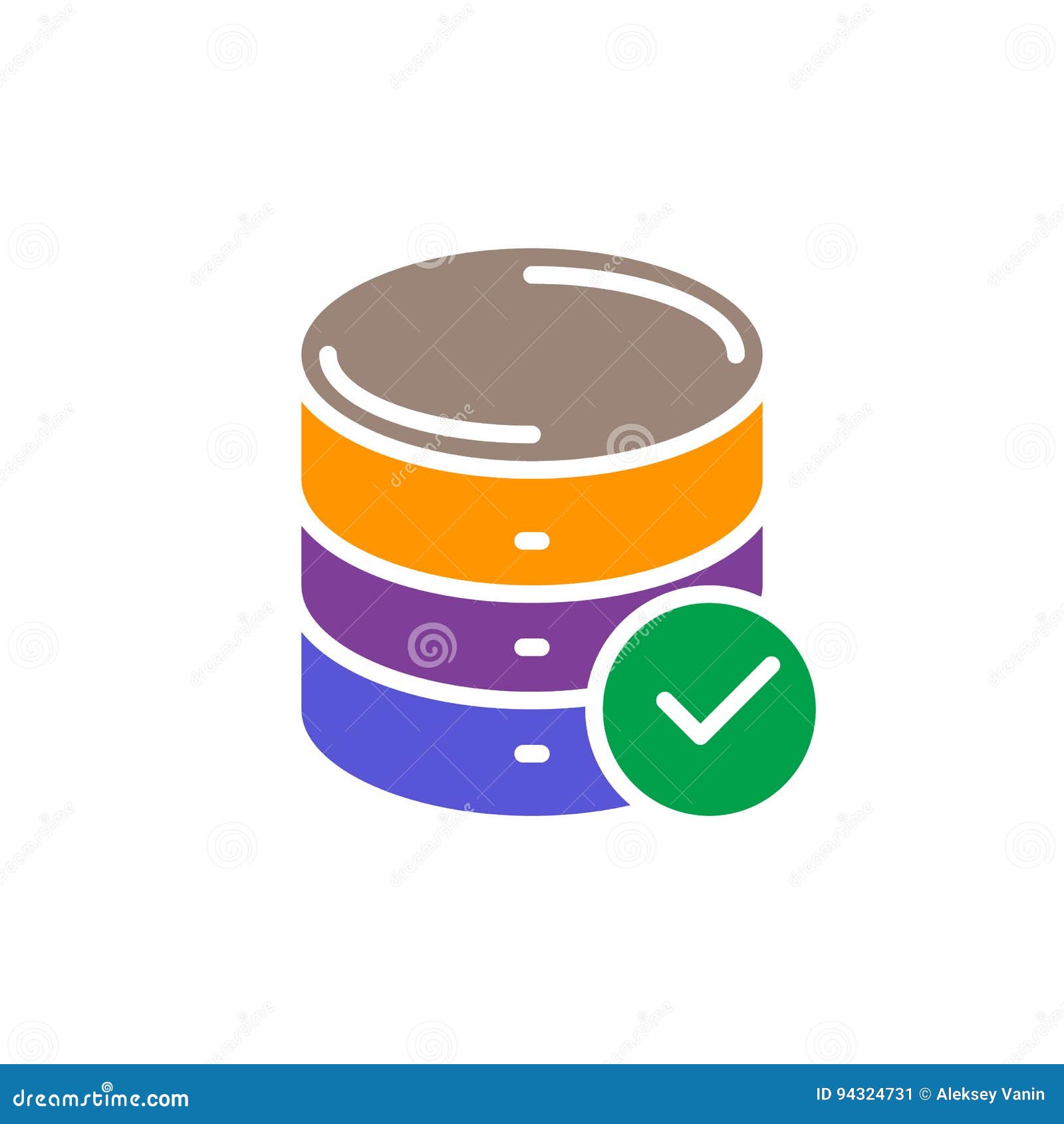 Database with Check Mark Colorful Icon Stock Vector - Illustration of ...