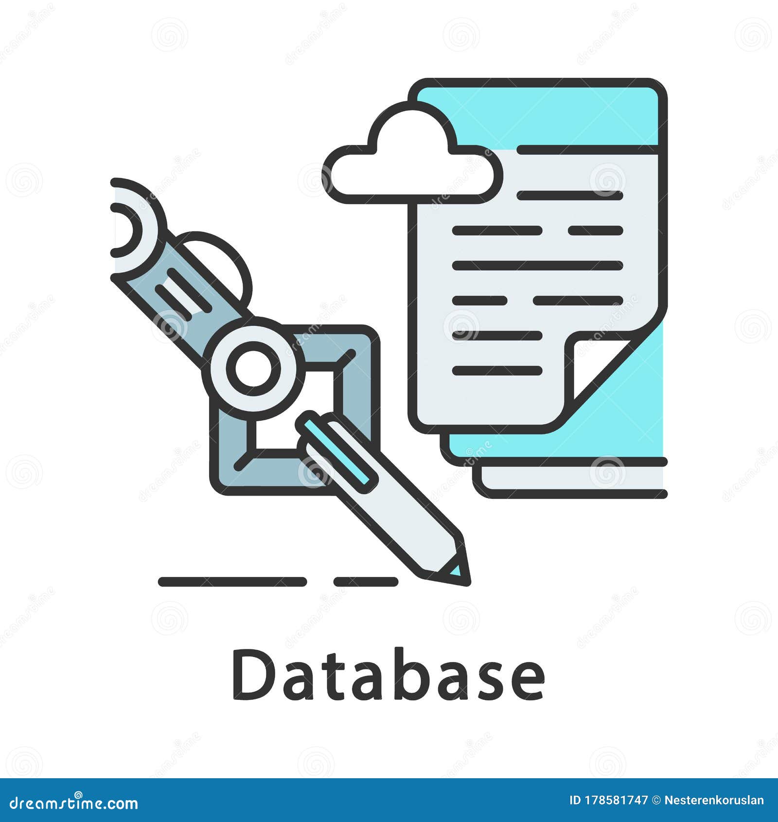 Database color icon stock vector. Illustration of isolated - 178581747