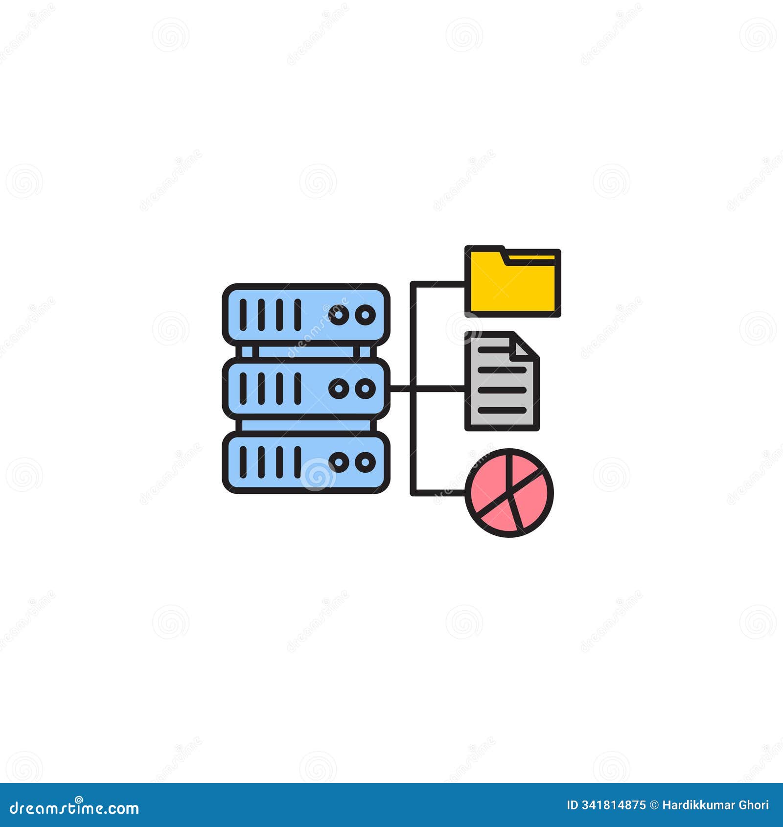 Database Colored Vector Icon on White Background Stock Illustration ...