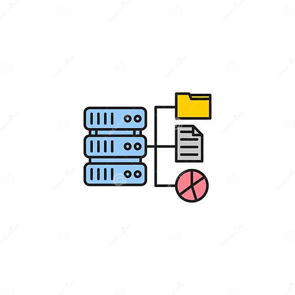 Database Colored Vector Icon on White Background Stock Illustration ...