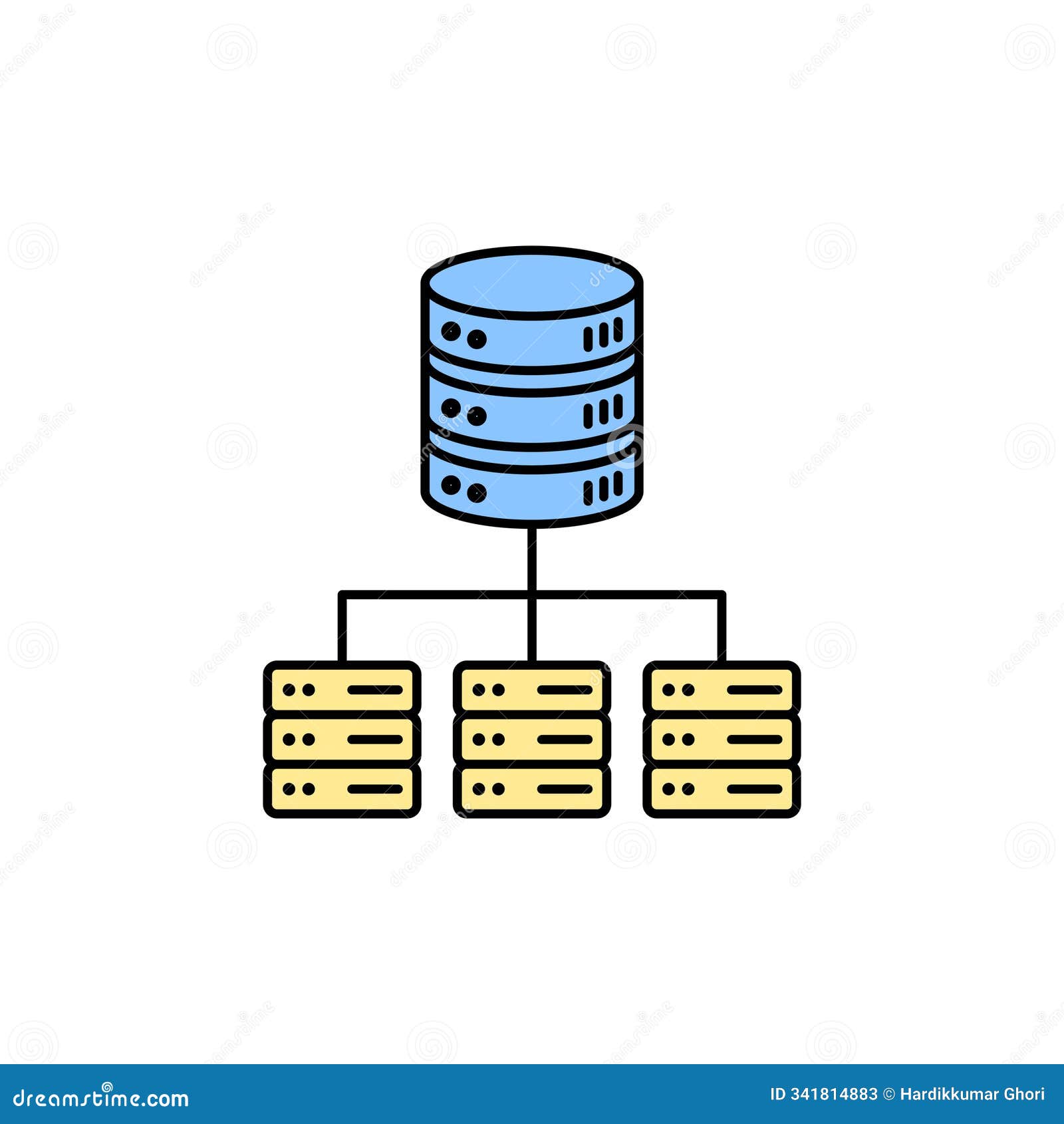 Database Colored Vector Icon on White Background Stock Illustration ...