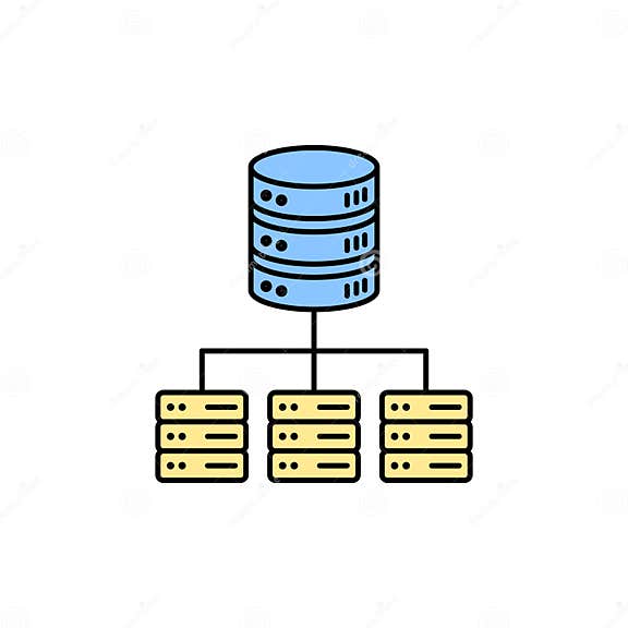 Database Colored Vector Icon on White Background Stock Illustration ...