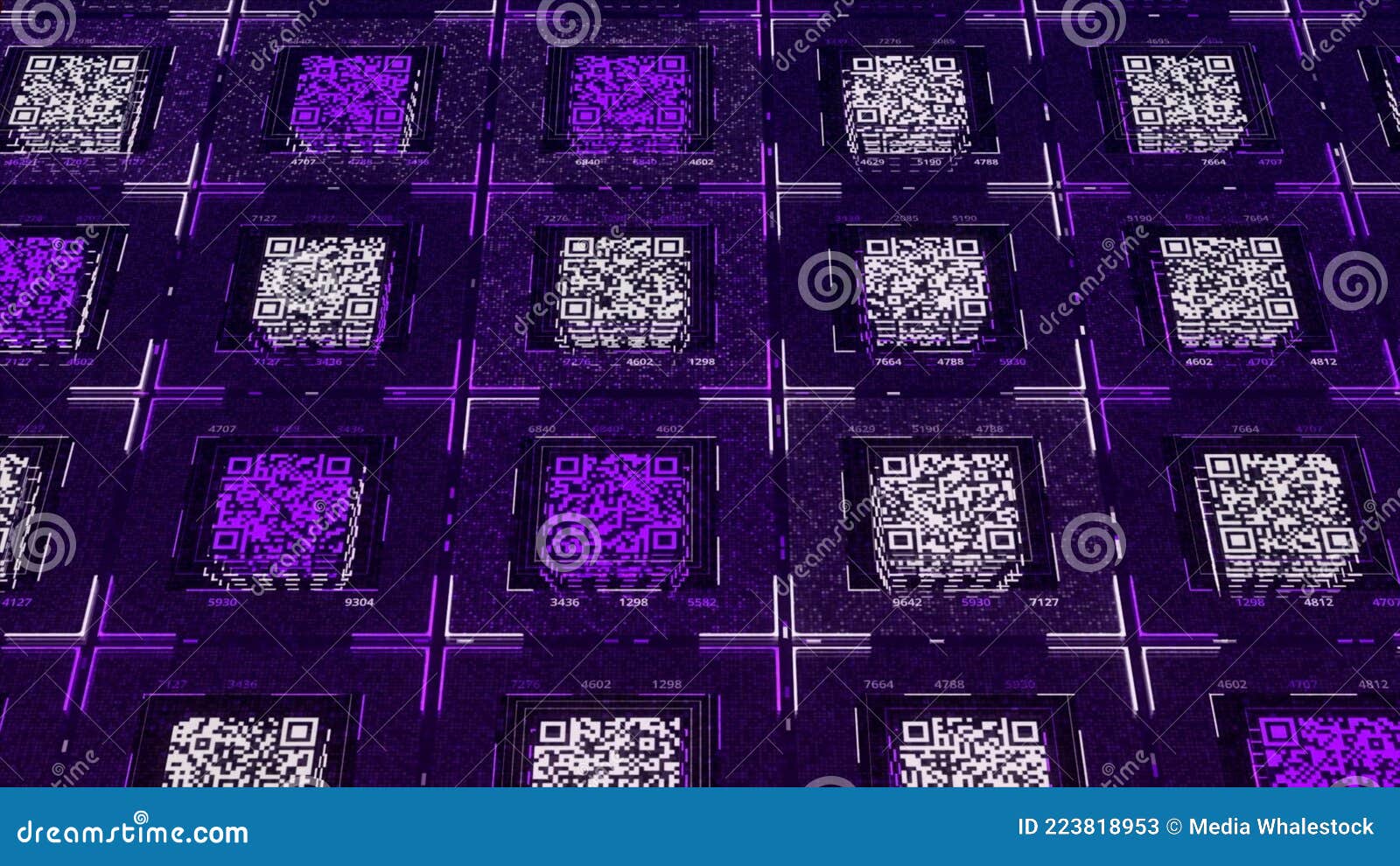 Database and Computer Network Concept, Seamless Loop. Animation. Parallel Rows of Small Square ...