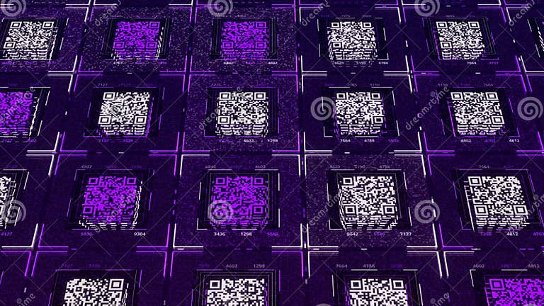 Database and Computer Network Concept, Seamless Loop. Animation. Parallel Rows of Small Square ...