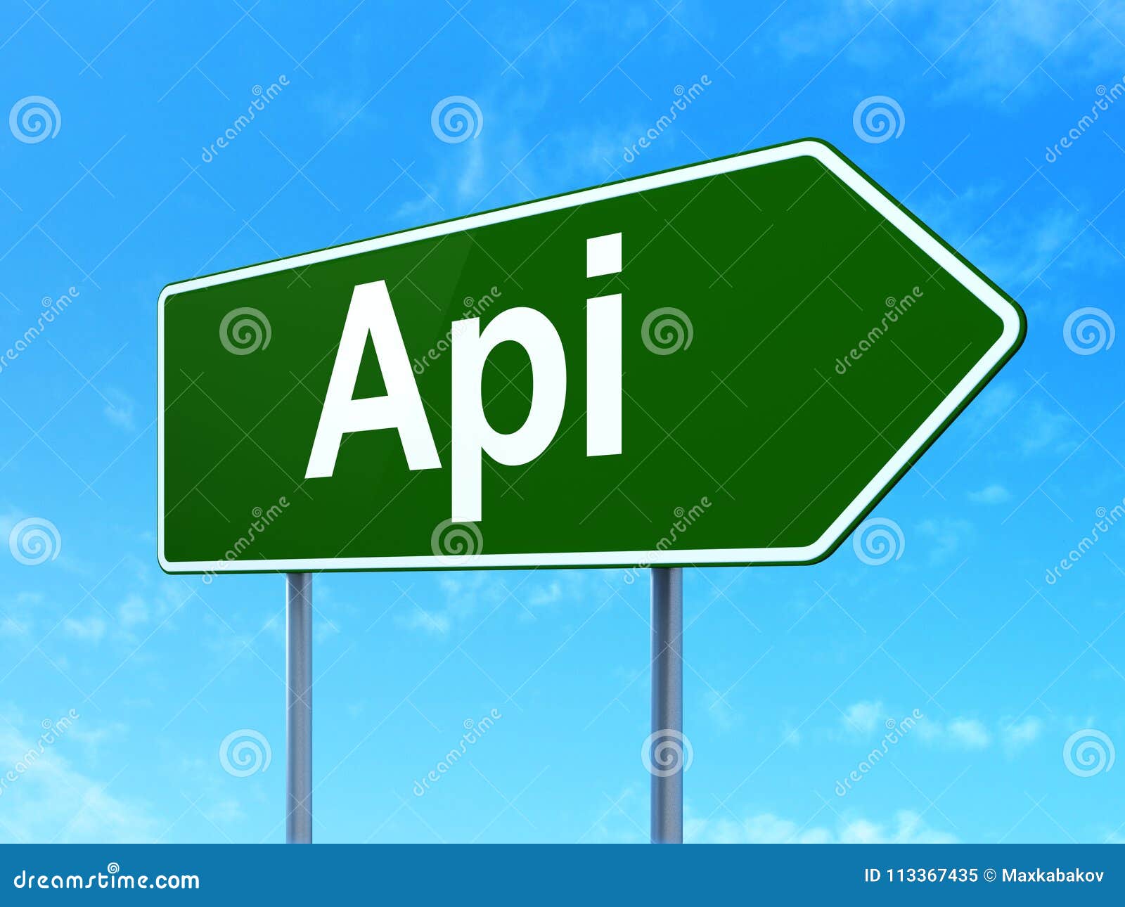 Database Concept: Api on Road Sign Background Stock Illustration ...