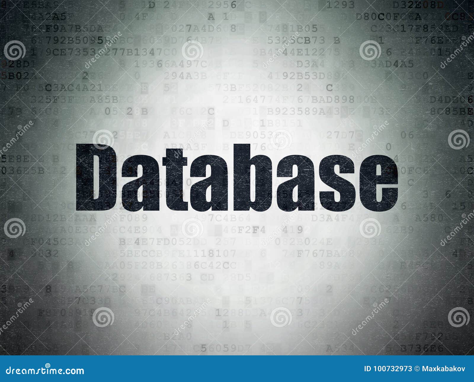 Database Concept: Database on Digital Data Paper Background Stock ...