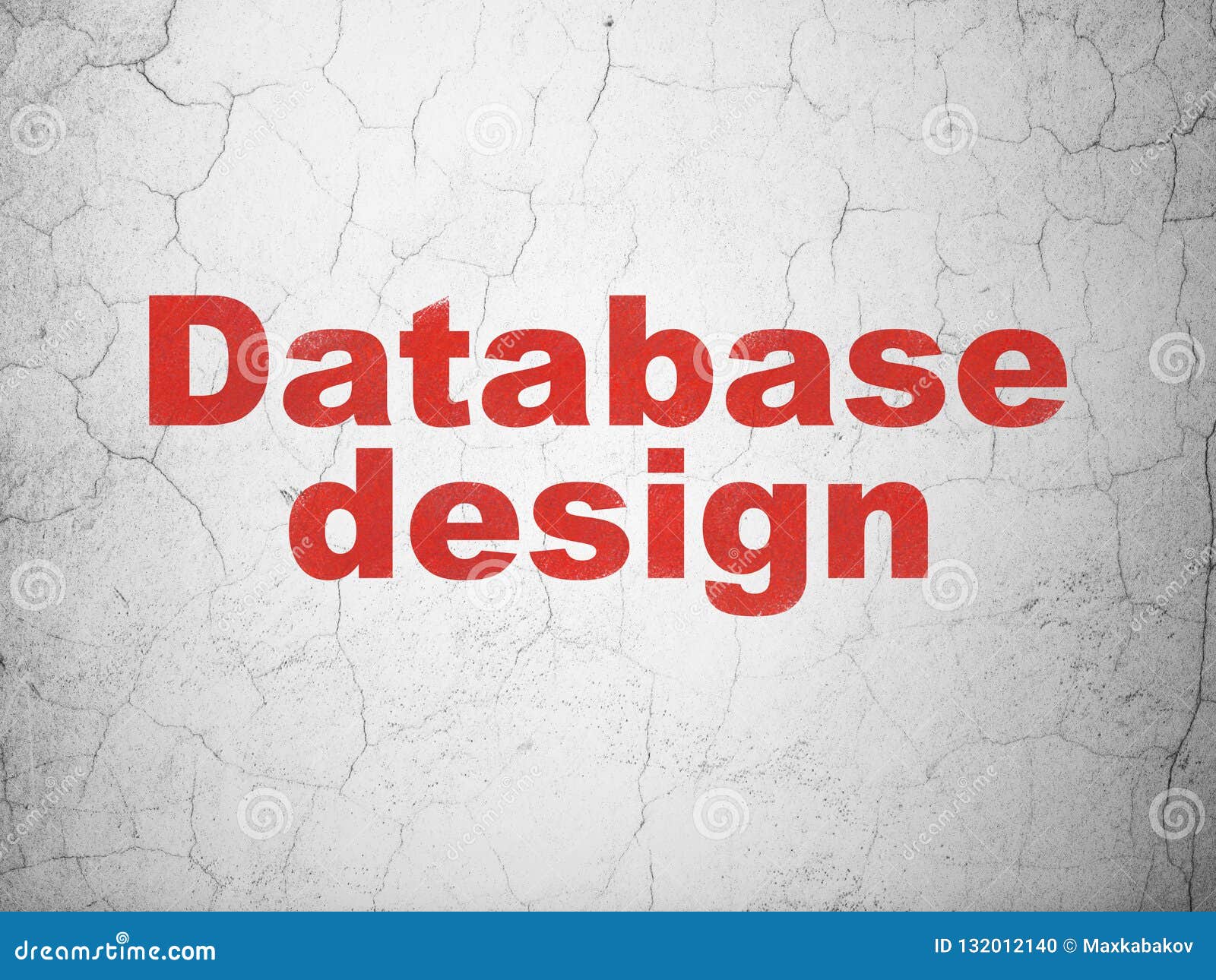 Database Concept: Database Design on Wall Background Stock Illustration ...