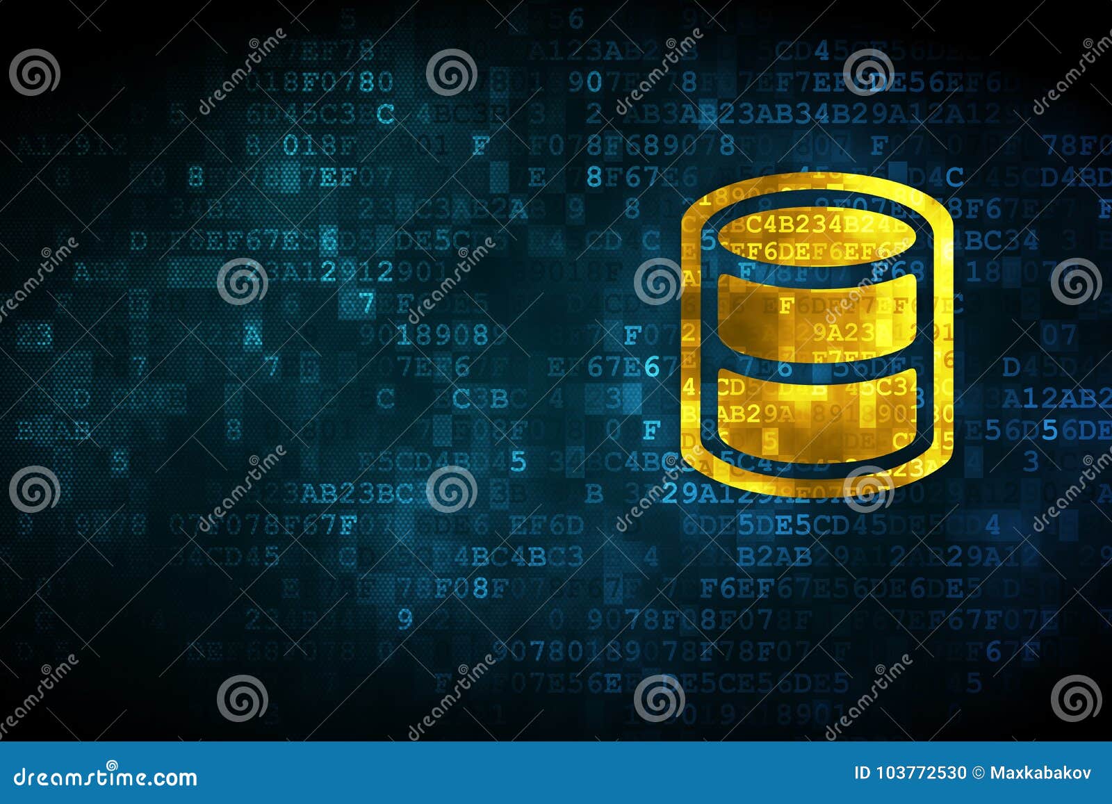 Database Concept: Database on Digital Background Stock Illustration ...