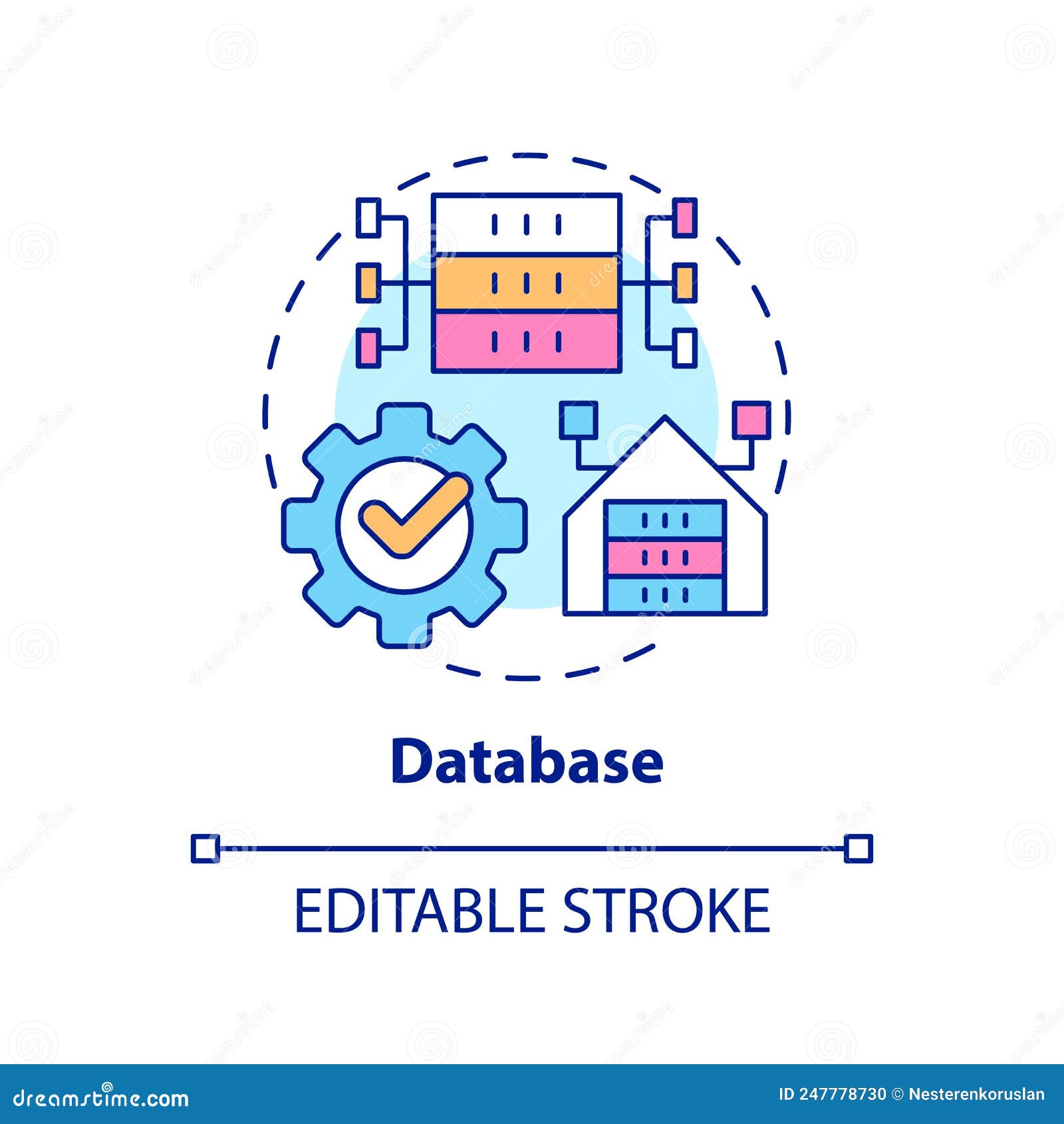 Database concept icon stock vector. Illustration of file - 247778730