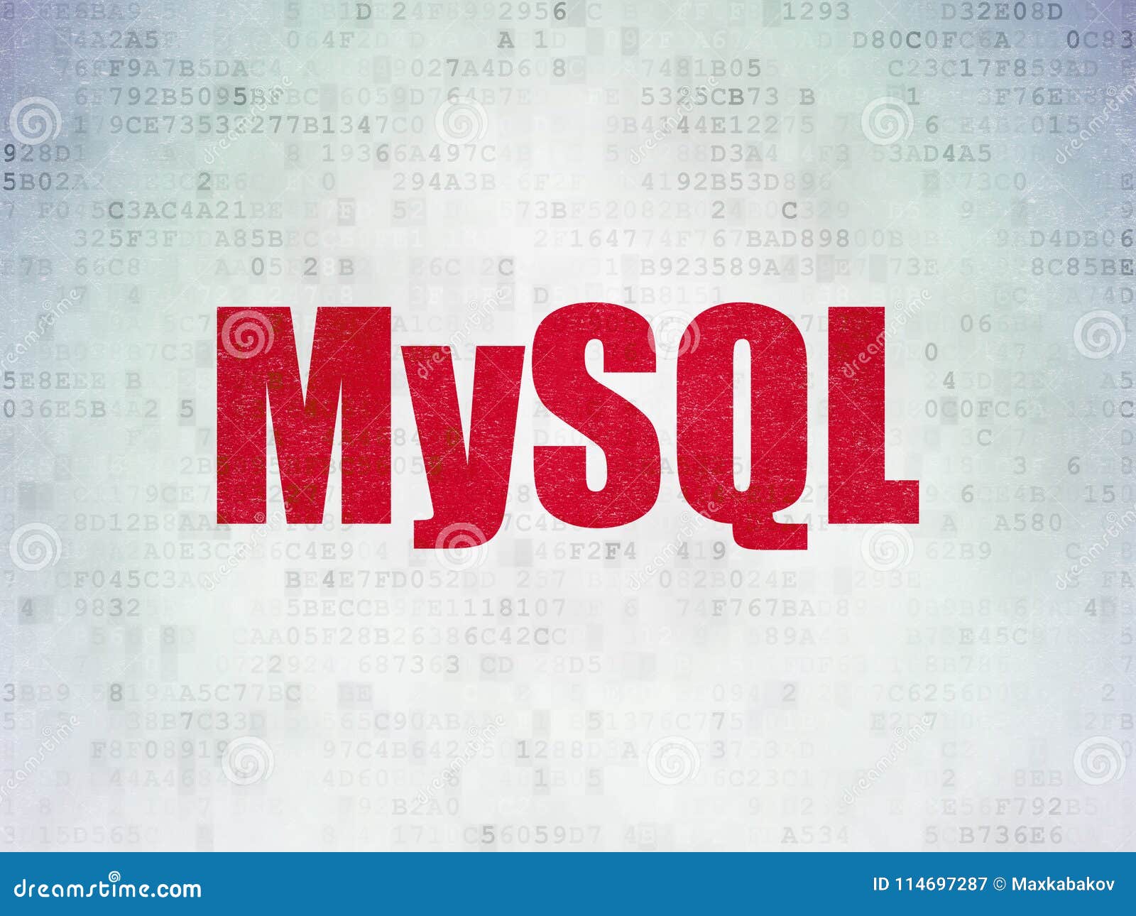 Database Concept: MySQL On Digital Data Paper Background Royalty-Free ...