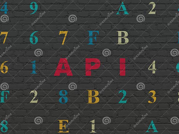 Database Concept: Api on Wall Background Stock Illustration ...
