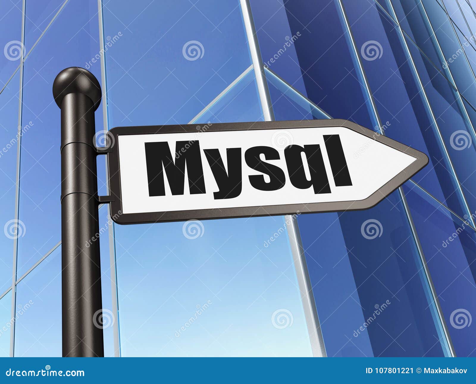 Database Concept: Sign MySQL on Building Background Stock Illustration ...
