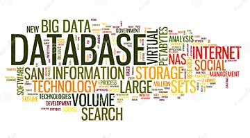 Database Concept in Word Cloud Stock Illustration - Illustration of ...