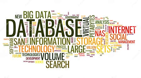 Database Concept in Word Cloud Stock Illustration - Illustration of ...