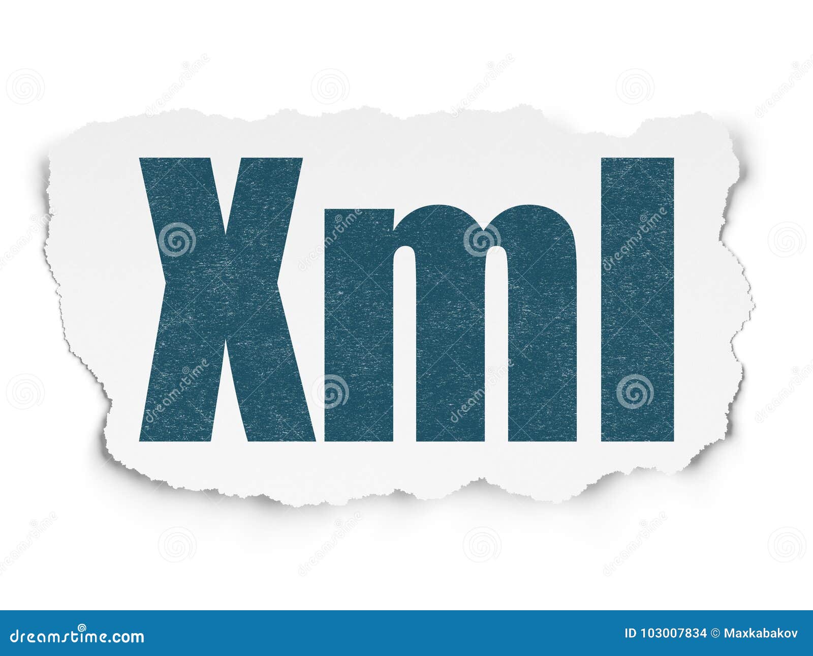 Database Concept: Xml on Torn Paper Background Stock Illustration ...