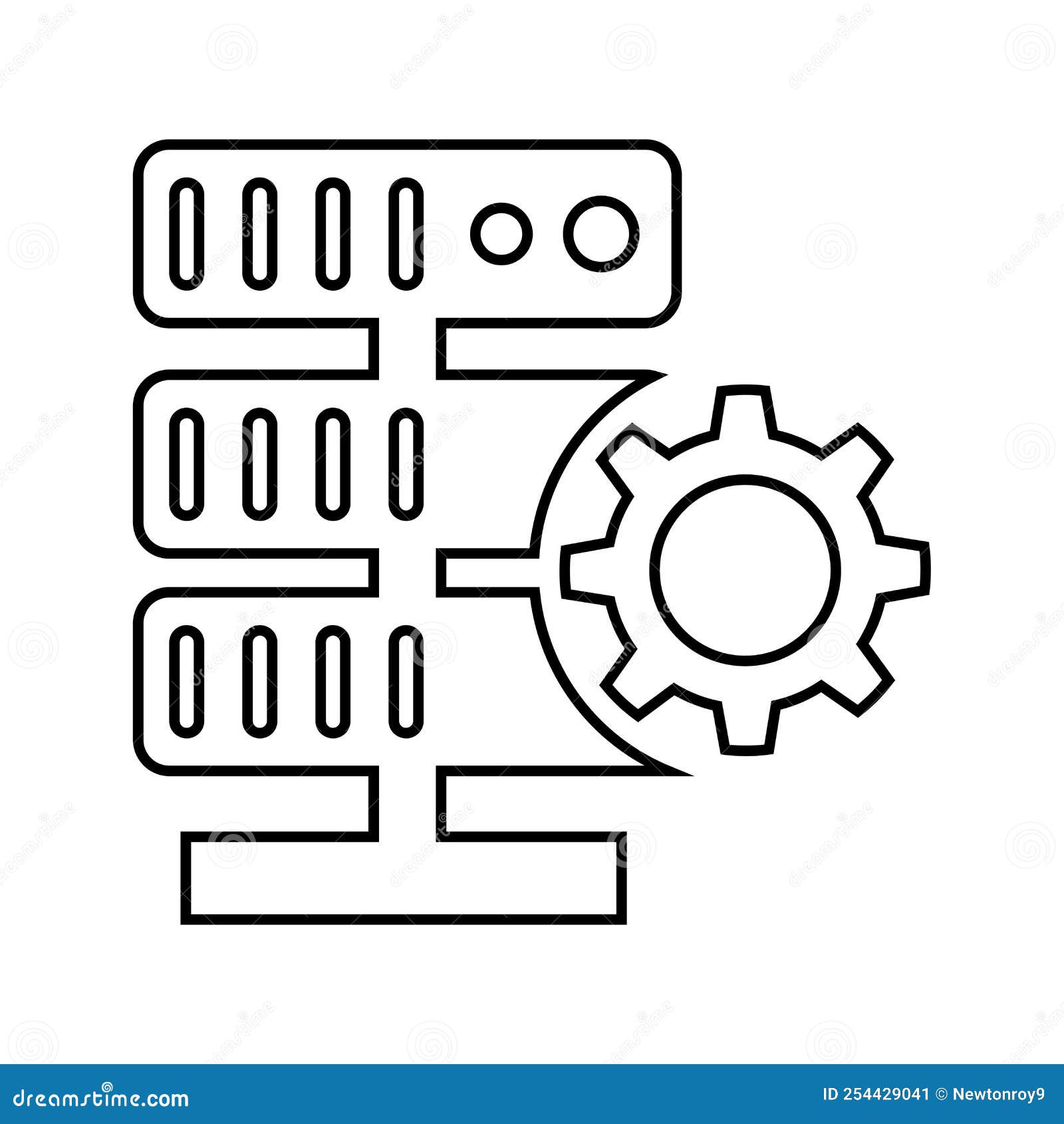 Database Configuration Setting Icon Outline Vector Graphics Stock Vector Illustration Of