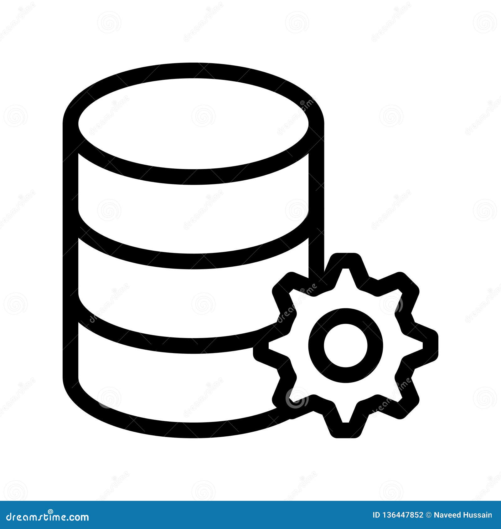 Database Configure Vector Line Icon Stock Vector - Illustration of ...
