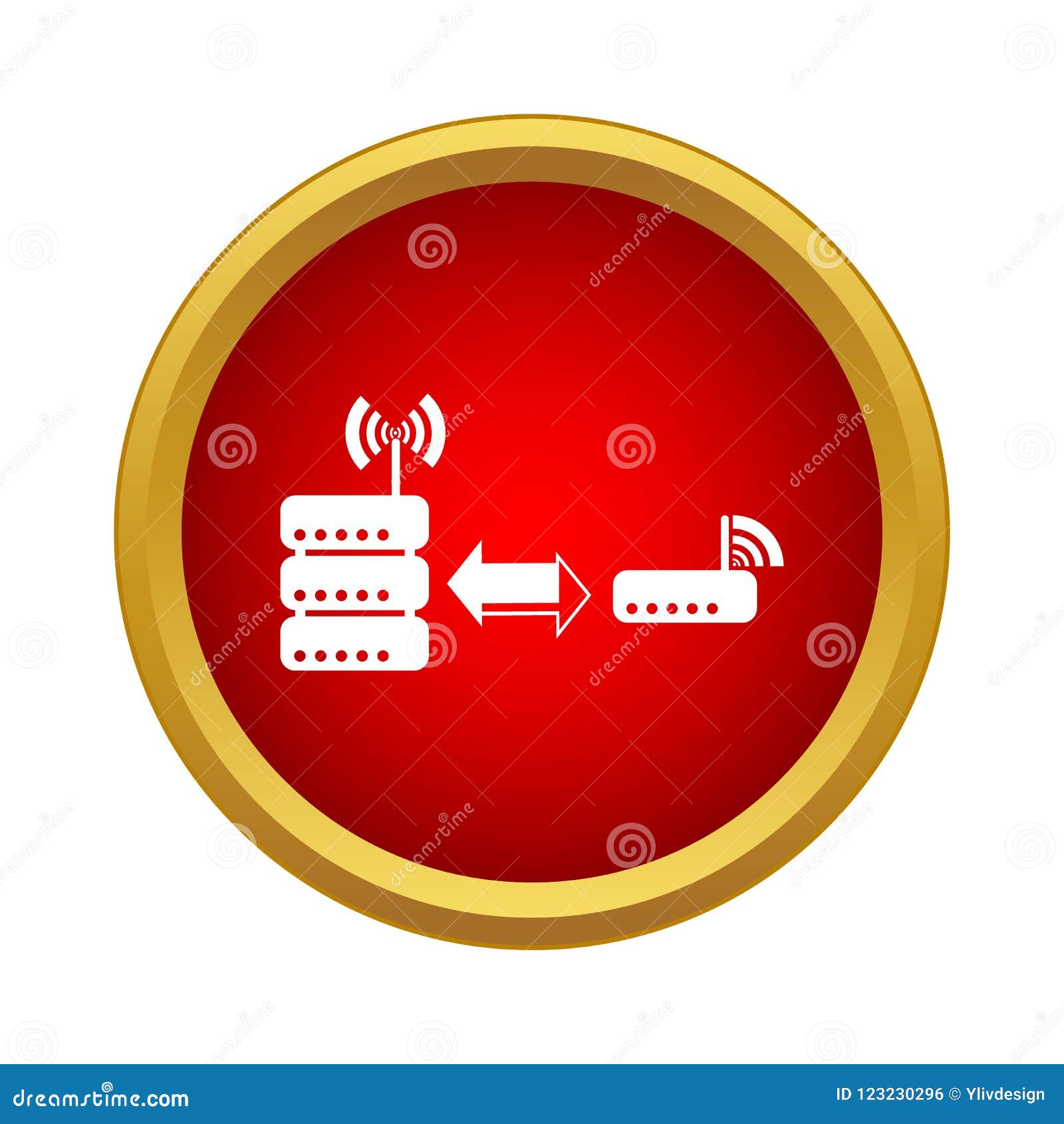 The Database is Connected To the Router Icon Stock Illustration ...