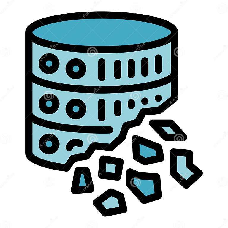 Database Crumbling Showing Loss of Data Concept Icon Stock Illustration ...