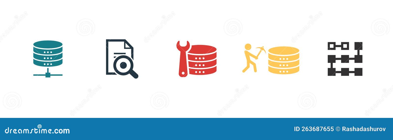 Database, Data Analysis, Data Stock Vector - Illustration of database, icon: 263687655