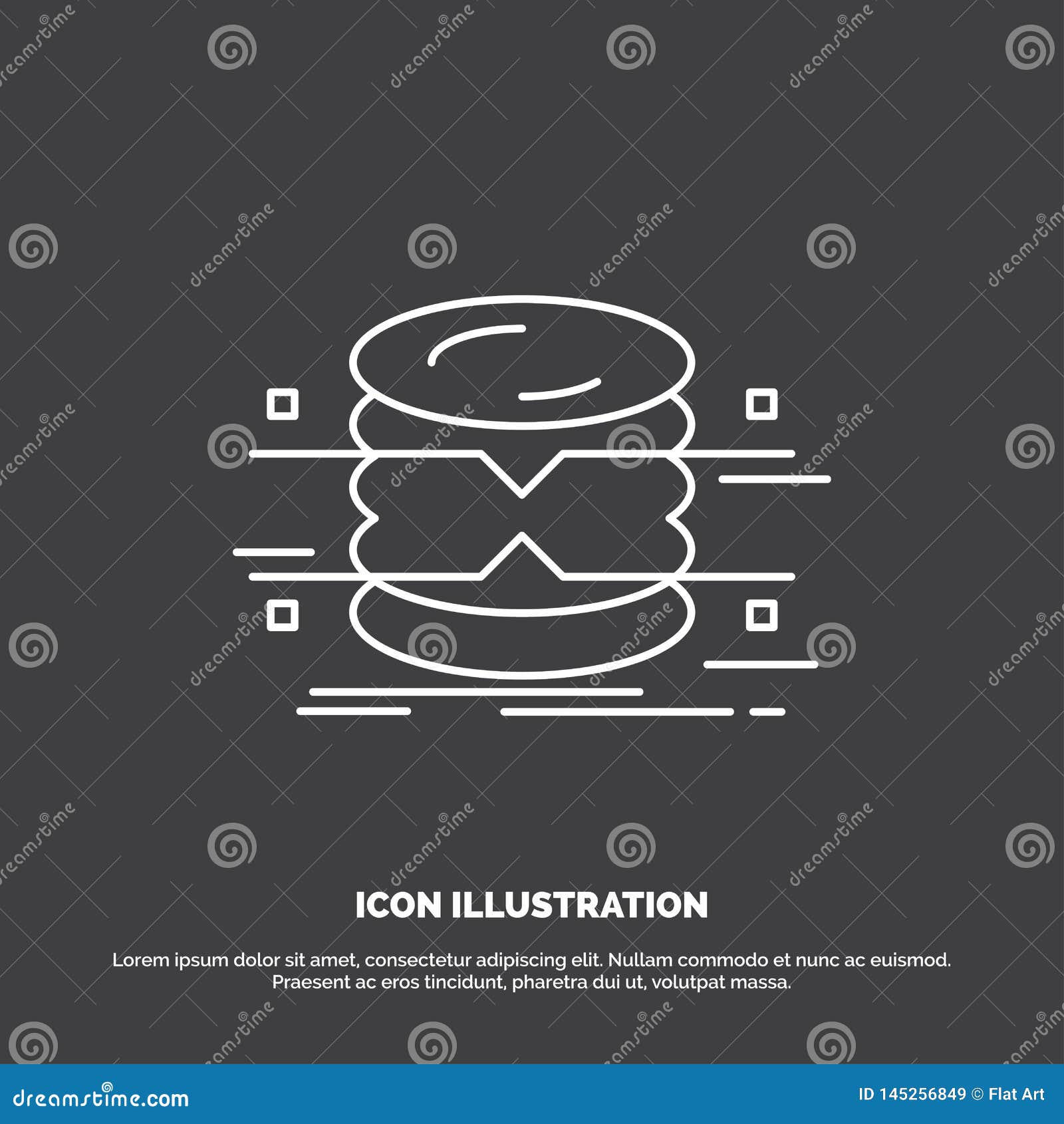 Database Data Architecture Infographics Monitoring Icon Line Vector Symbol For Ui And Ux