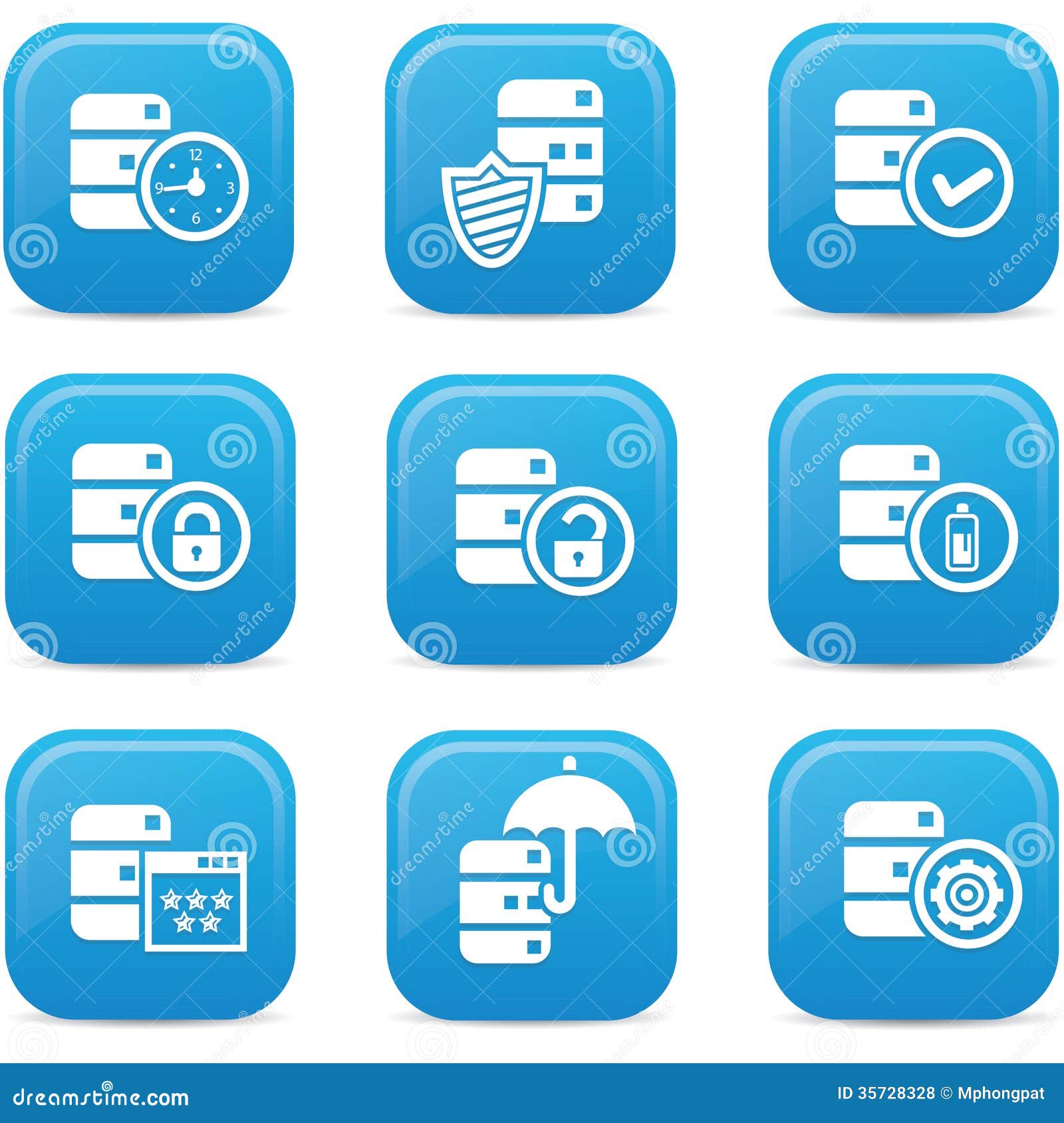 Database,Data Center, and Data Storage Icons,blue Version Editorial ...