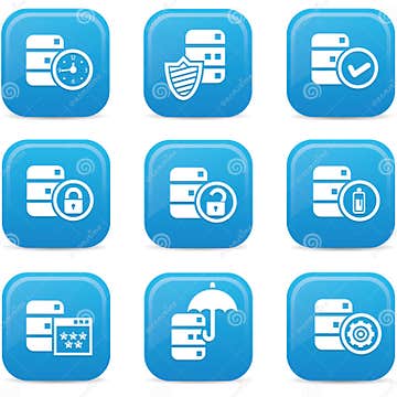 Database,Data Center, and Data Storage Icons,blue Version Editorial ...