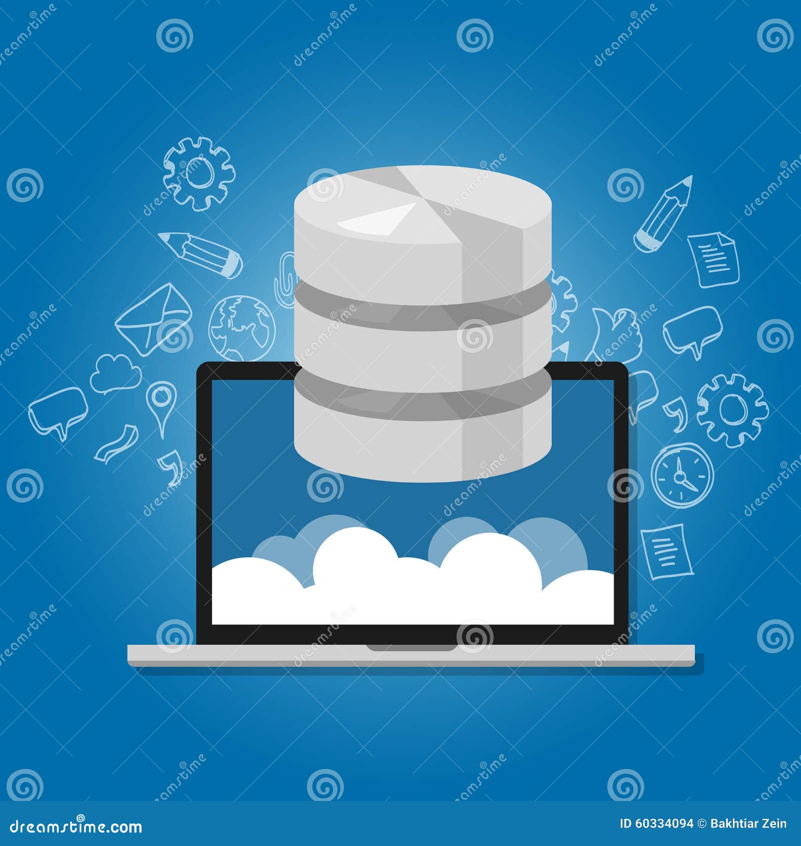 Database Data in the Cloud Network Multimedia Storage Symbol Icon ...