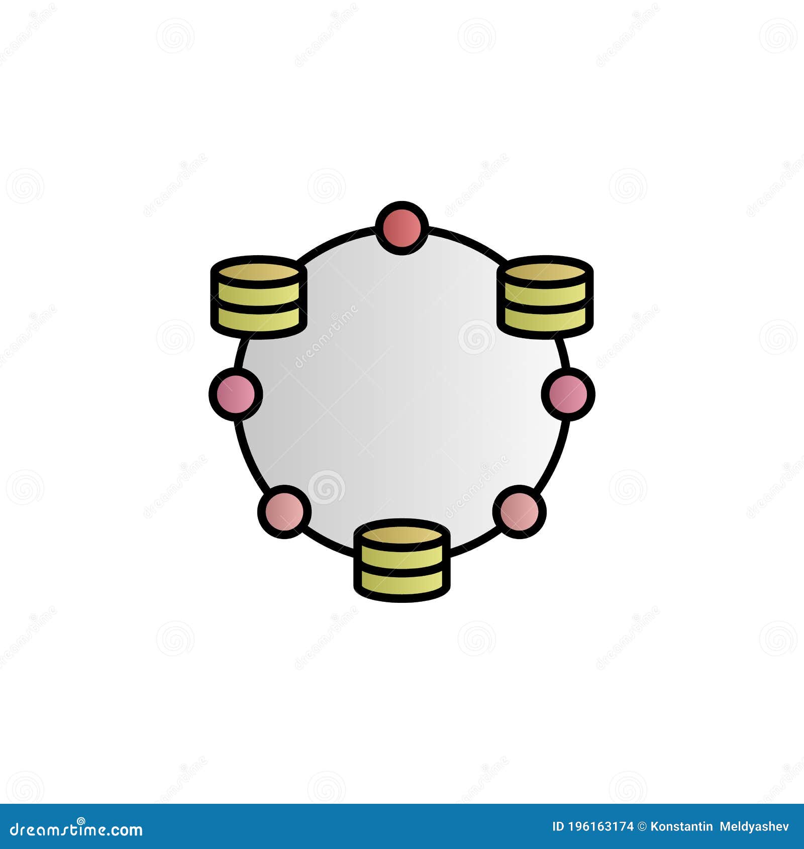 Database, Data, Design Color Gradient Vector Icon Stock Illustration ...