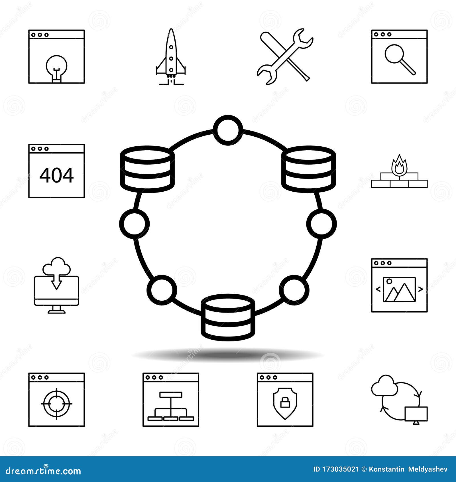 Database, Data, Design Icon. Simple Thin Line, Outline Vector Element ...