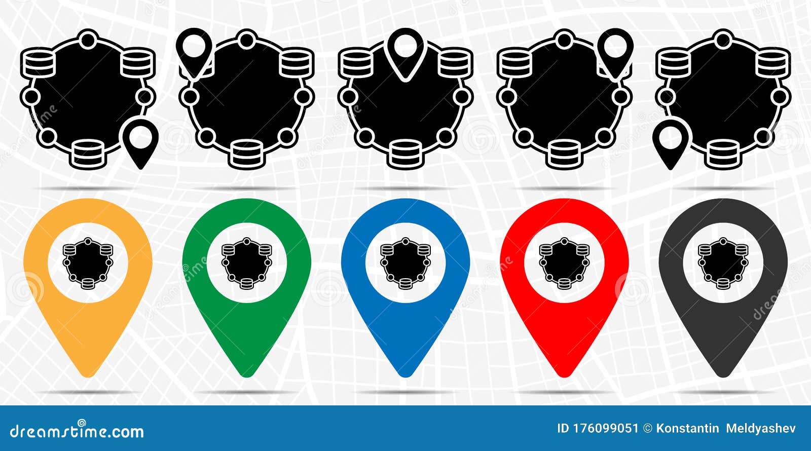 Database, Data Icon in Location Set. Simple Glyph, Flat Illustration ...