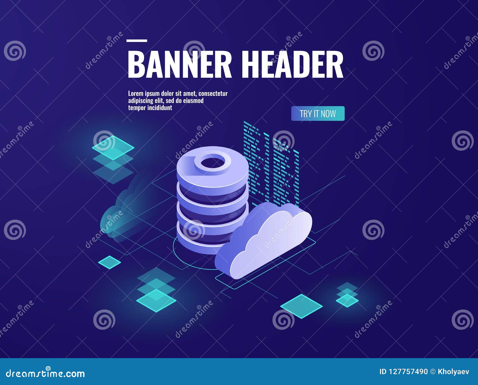 Database And Data Processing Isometric Icon Vector Data Center Cloud Storage Server Room