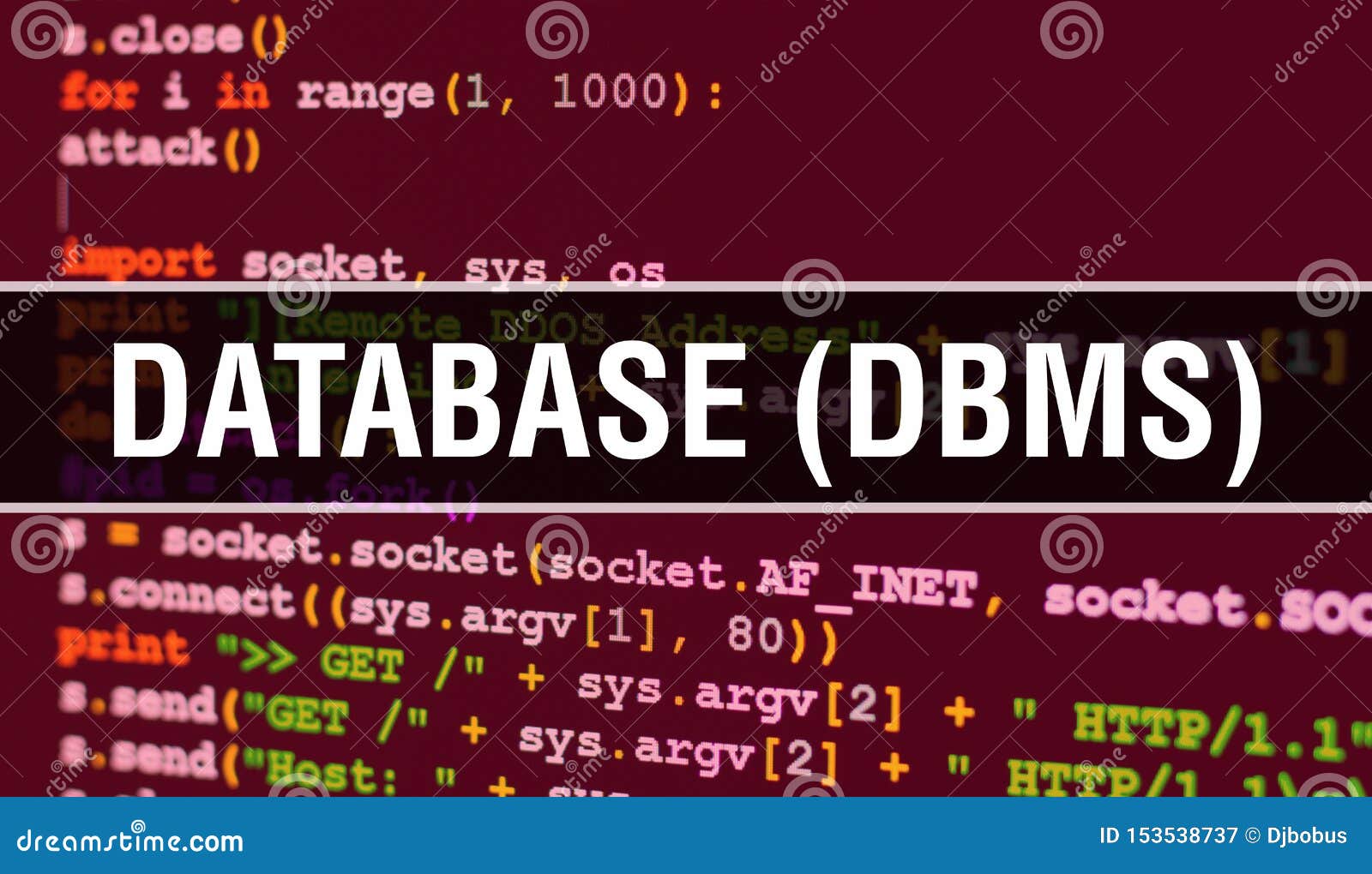 Database Dbms With Digital Java Code Text Database Dbms And Computer Software Coding Vector