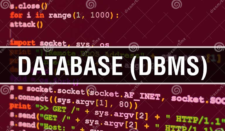 DATABASE DBMS with Digital Java Code Text. DATABASE DBMS and Computer Software Coding Vector ...