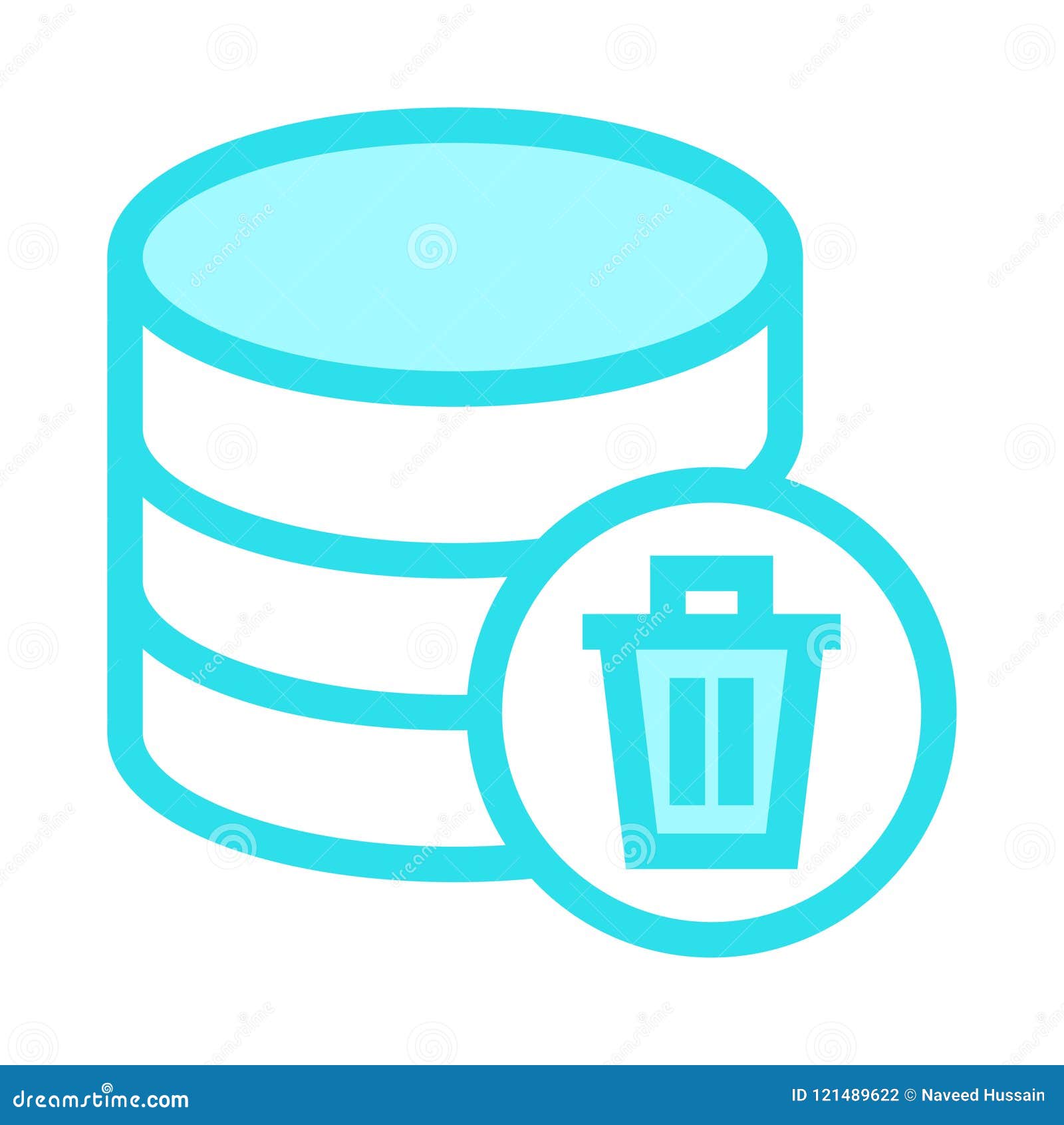 Database delete line icon stock illustration. Illustration of ...