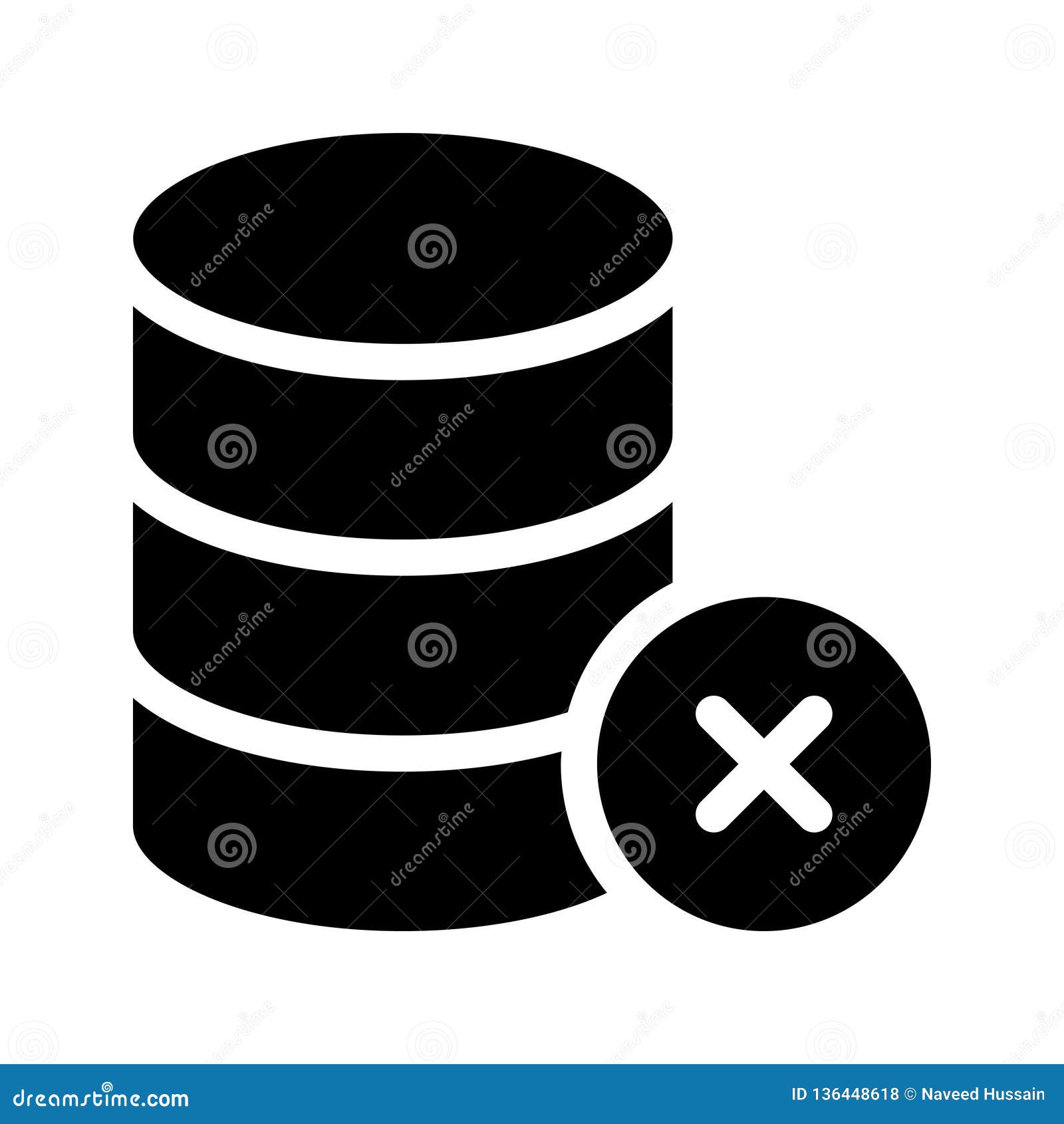 Database Delete Vector Glyphs Icon Stock Vector - Illustration of ...
