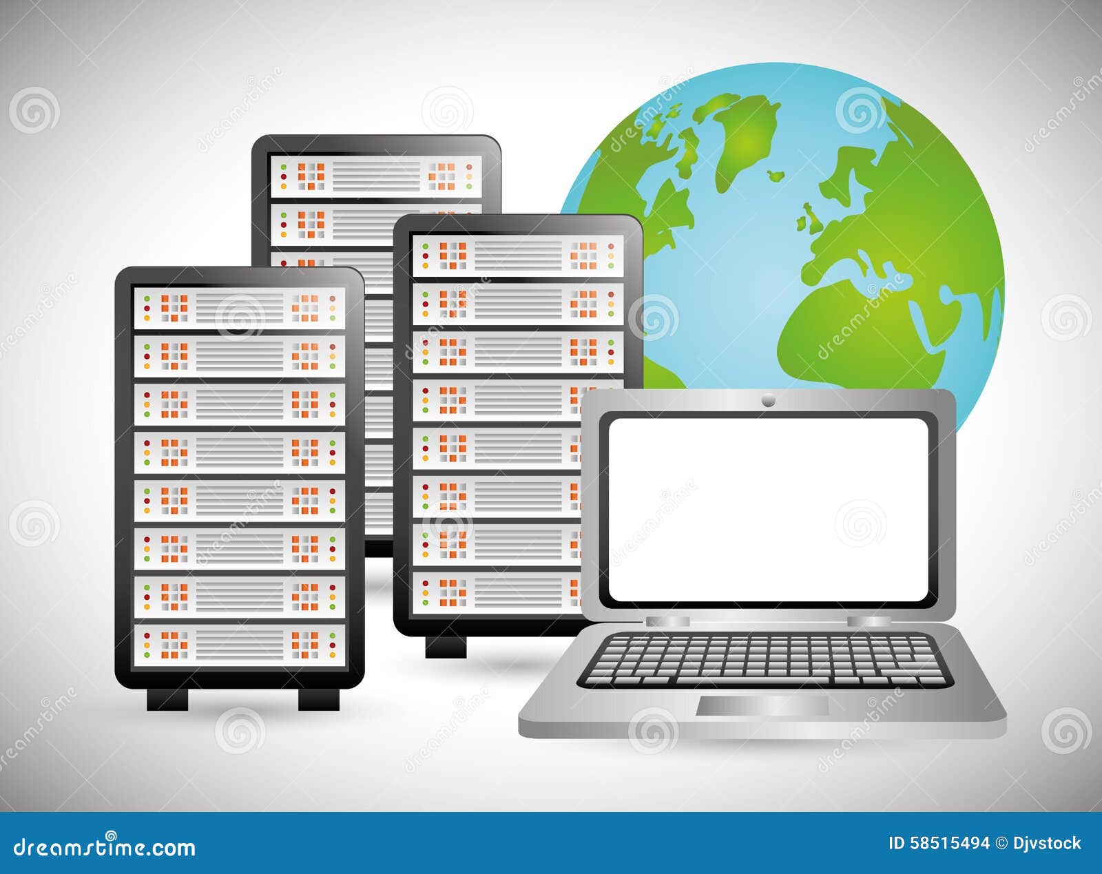 Database digital design. stock vector. Illustration of information ...