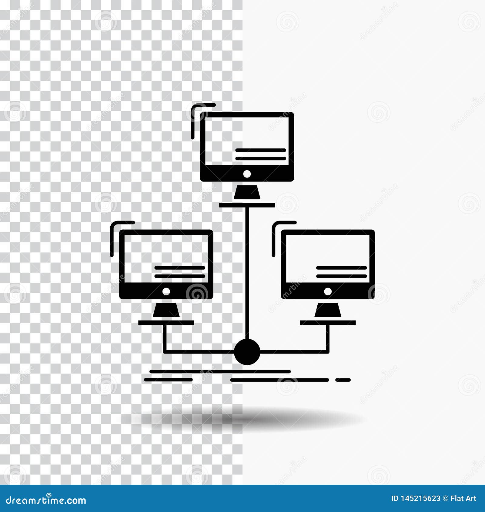 Database Distributed Connection Network Computer Glyph Icon On