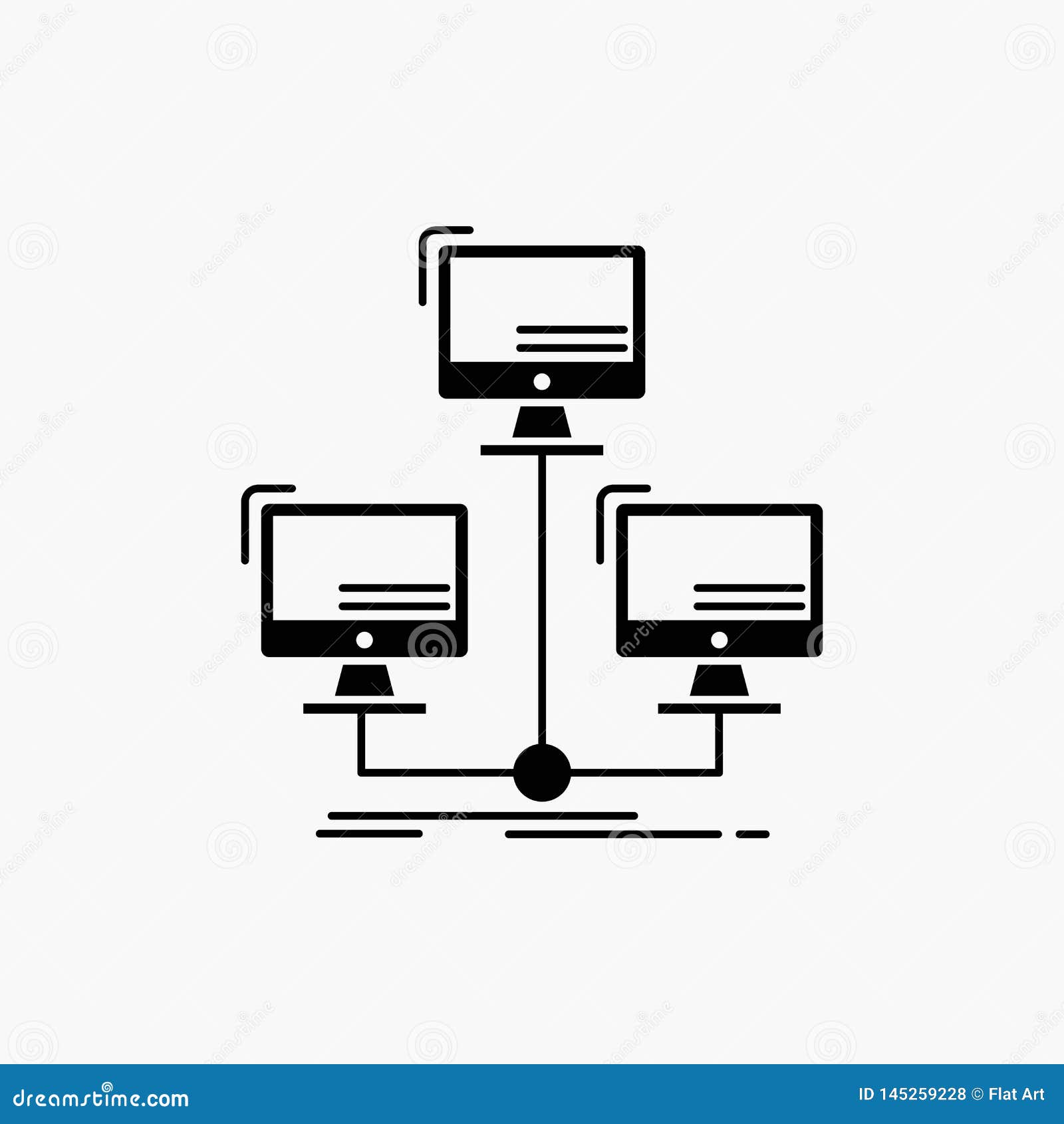 Database Distributed Connection Network Computer Glyph Icon Vector