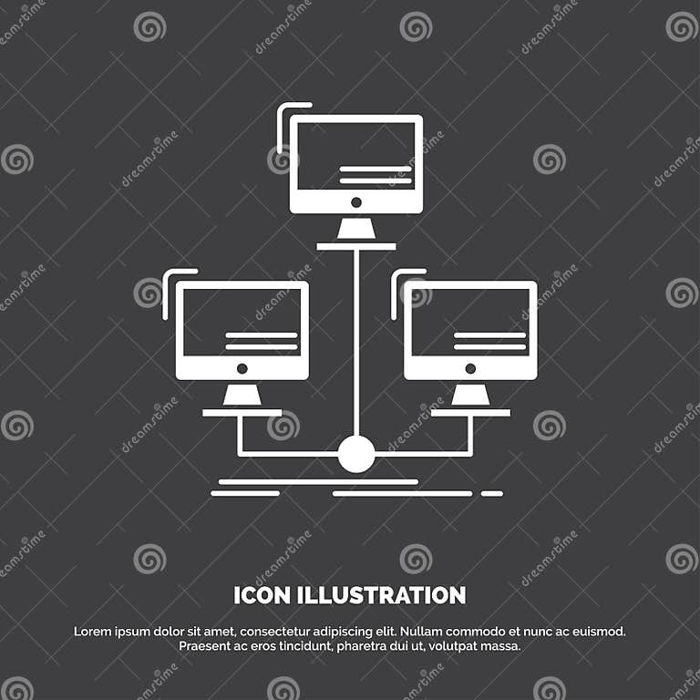 Database, Distributed, Connection, Network, Computer Icon. Glyph Vector Symbol for UI and UX ...