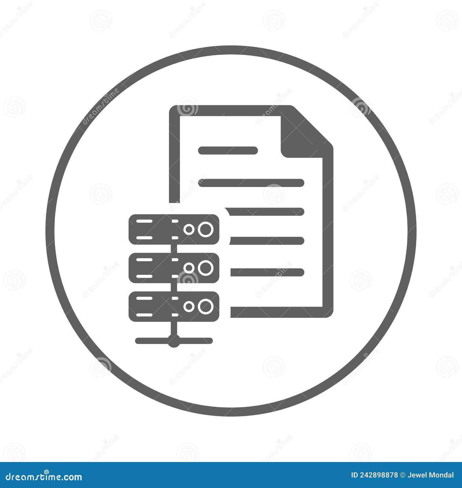 Database, Document, Hosting Icon. Gray Vector Sketch Stock Vector ...