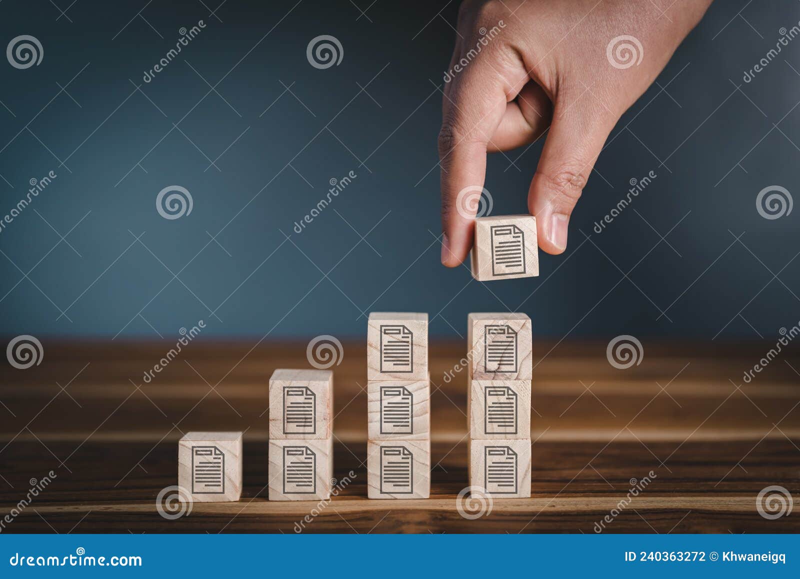 Database Documentation Files Management Trend Concept, Hand is Putting ...