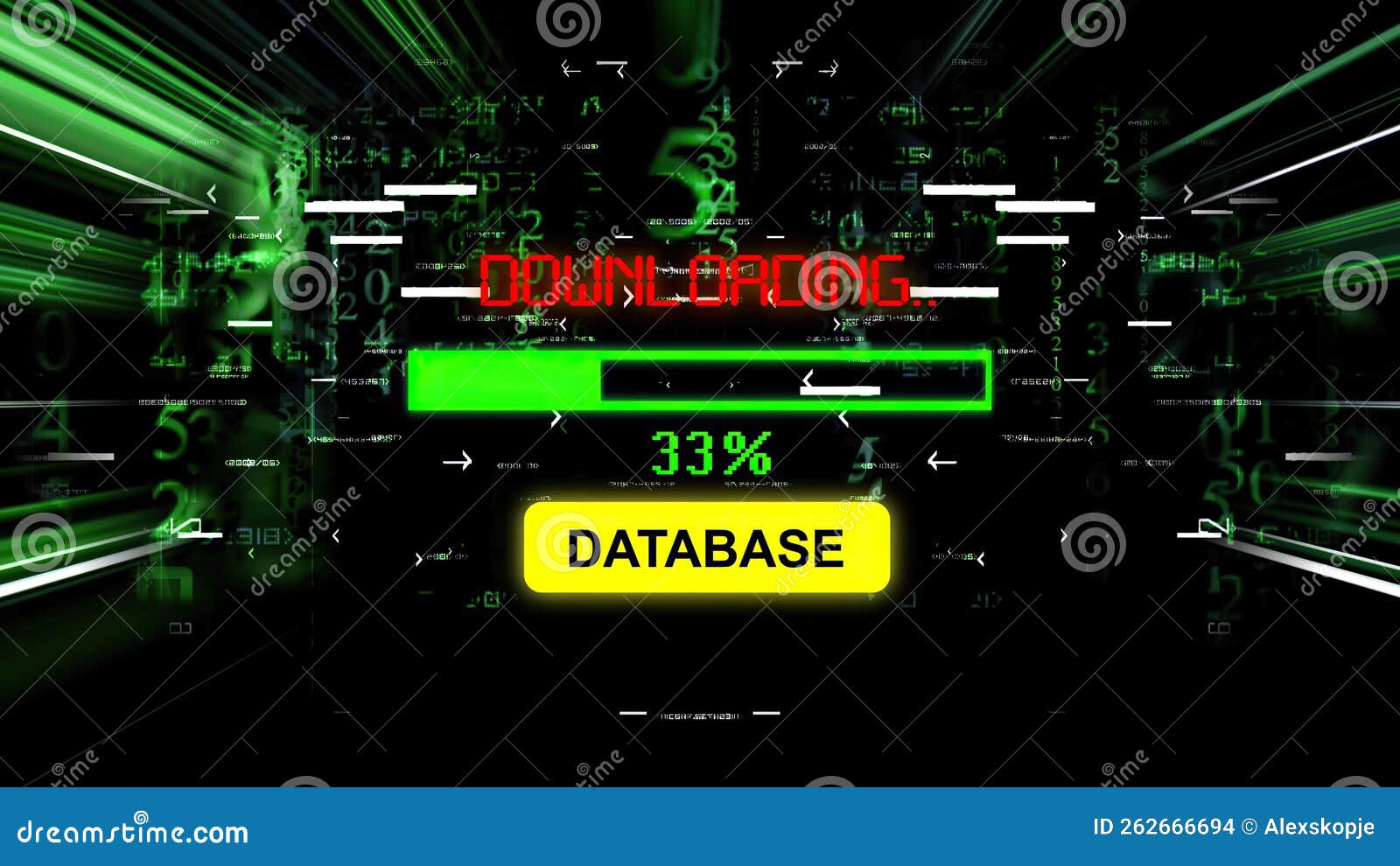 Database Download Progress Bar on the Screen Stock Illustration ...