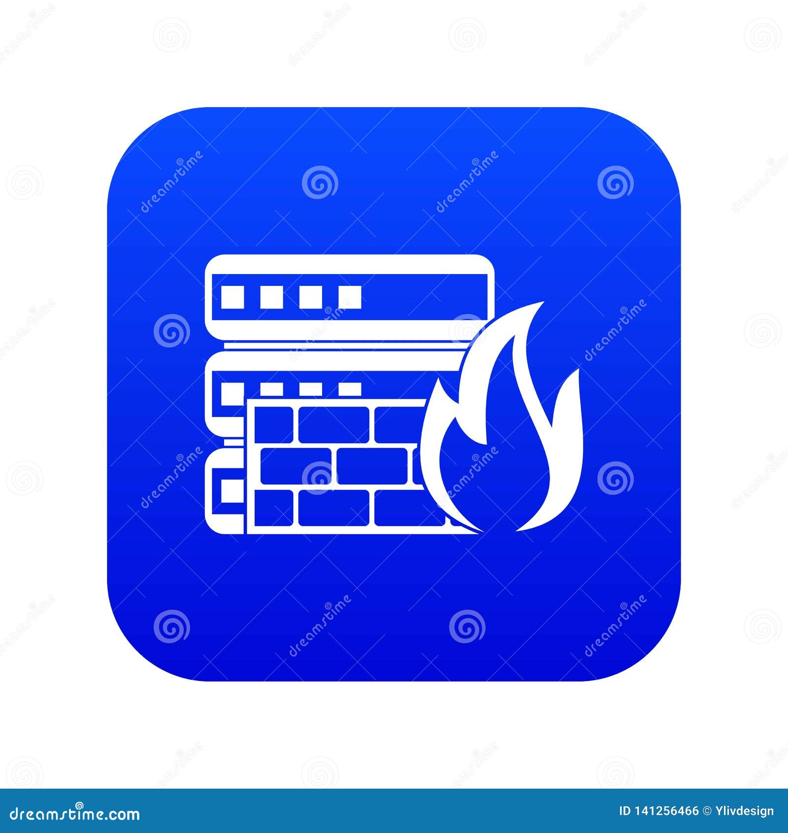 Blue Firewall Icon