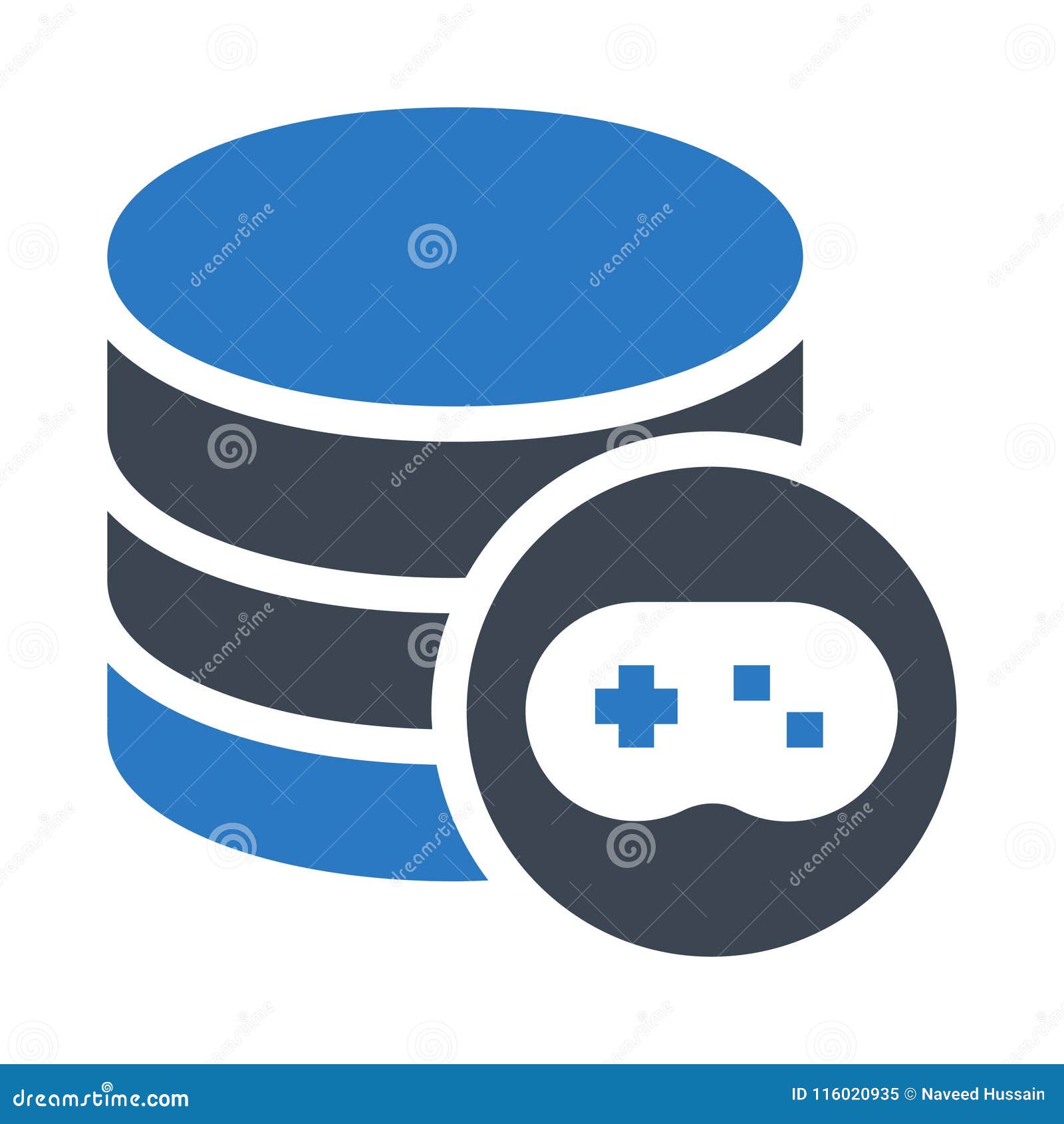 Database Game Glyphs Double Color Icon Stock Illustration ...