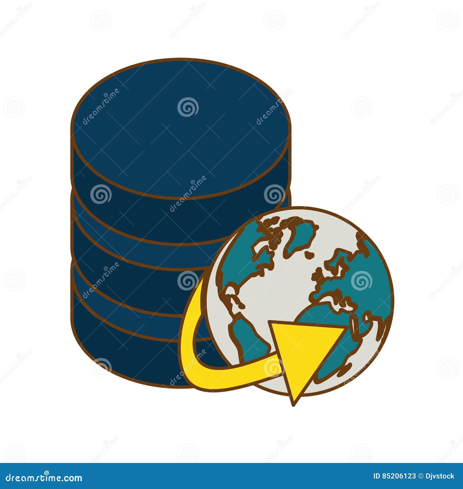 Database Globe Connections Network Design Stock Illustration ...