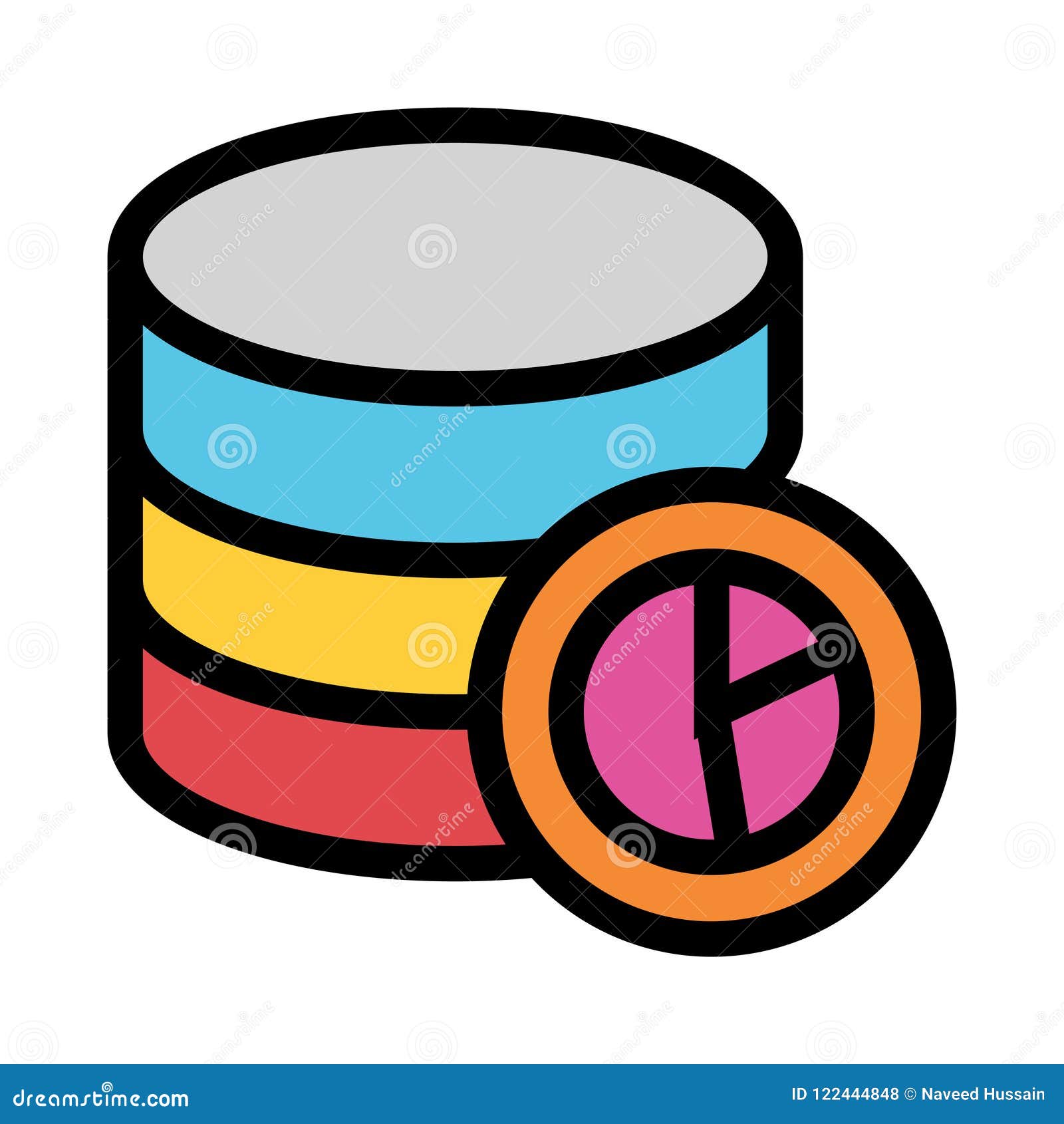 Database Graph Color Line Icon Stock Illustration - Illustration of ...