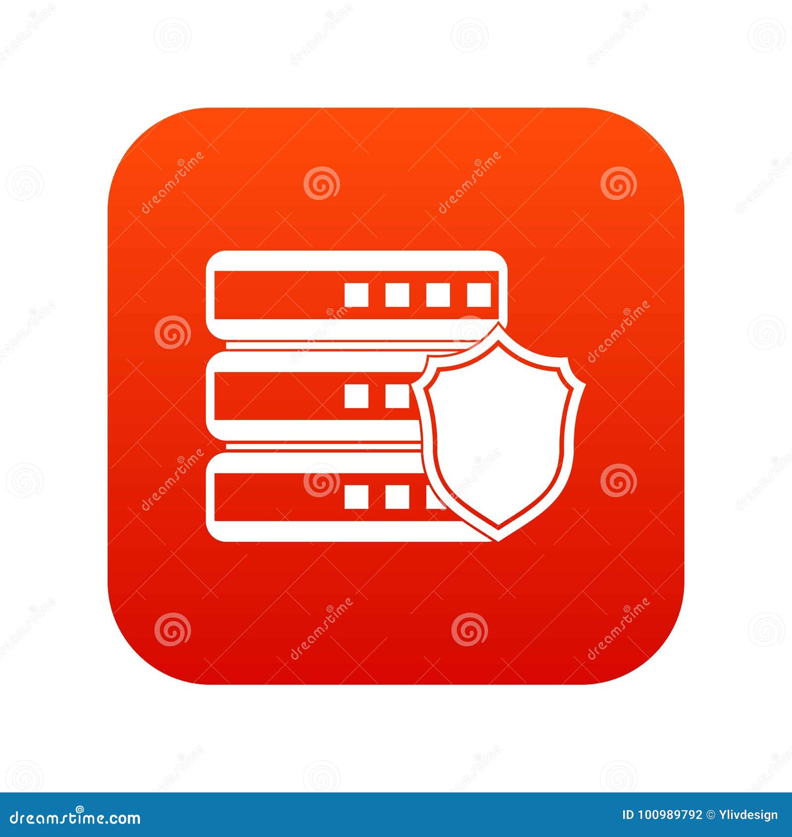 Database with Gray Shield Icon Digital Red Stock Vector - Illustration ...