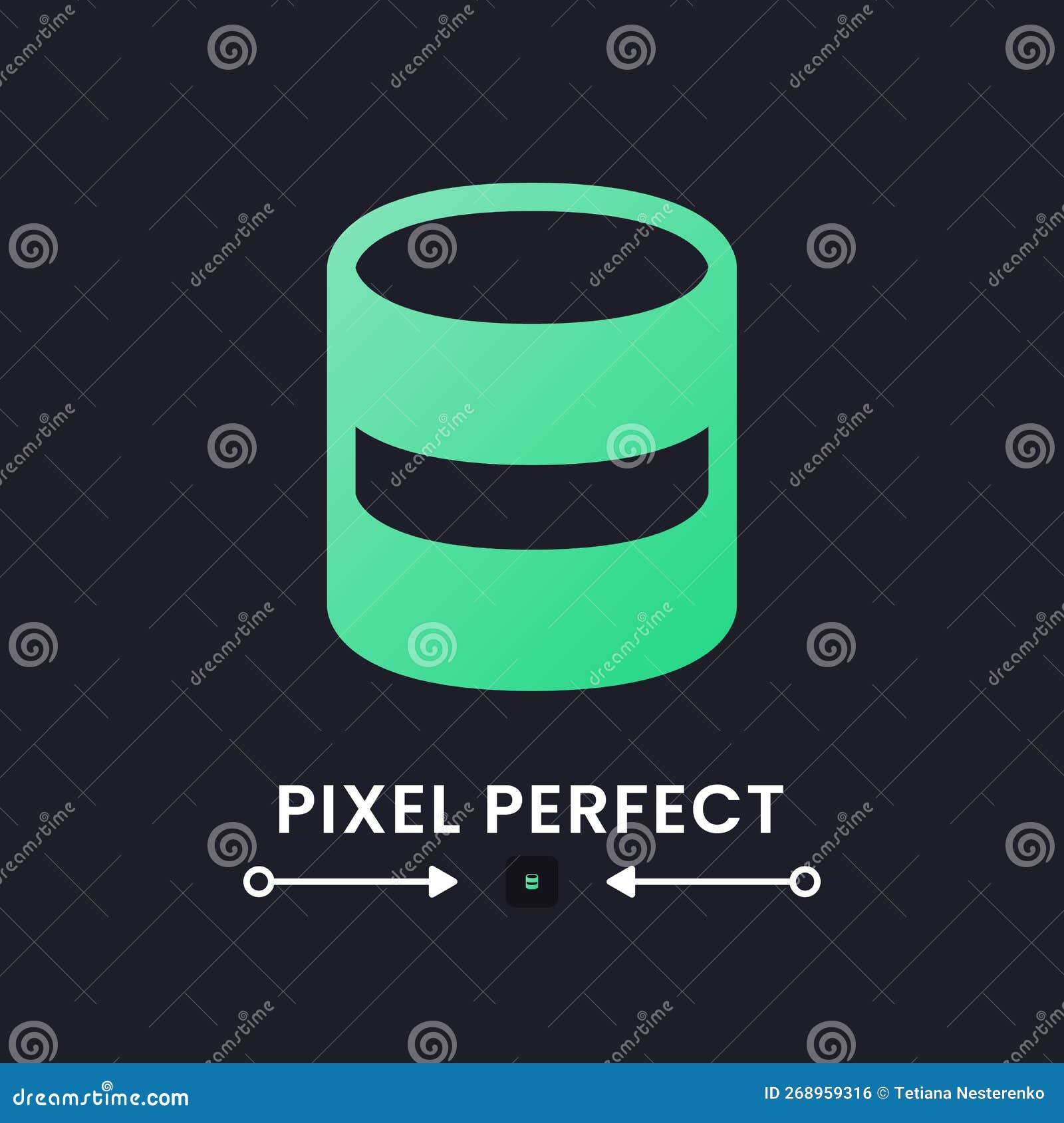 Database Green Solid Gradient Desktop Icon on Black Stock Vector ...